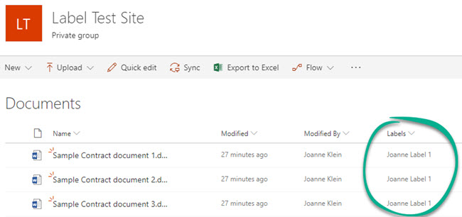 Labeled Documents – Joanne C Klein