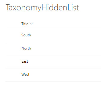 Taxonomy Hidden List before change – Joanne C Klein