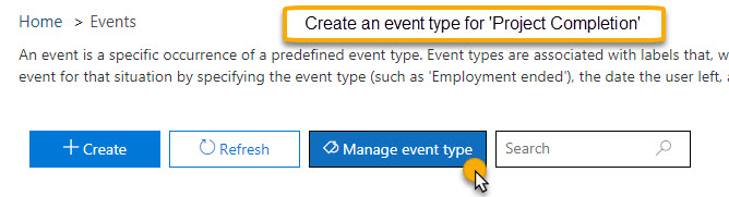 Create Event Type – Joanne C Klein
