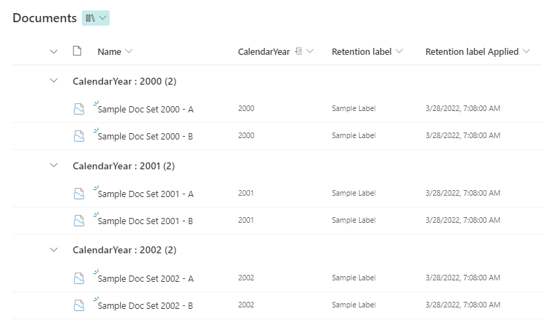 Library document set view – Joanne C Klein