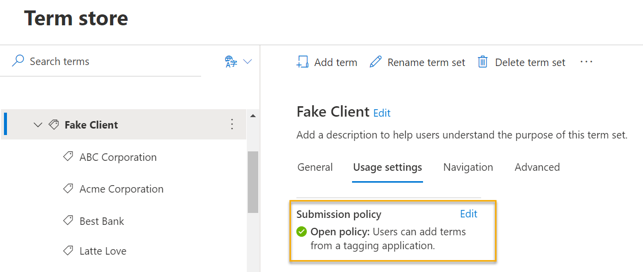 Open term set setting – Joanne C Klein